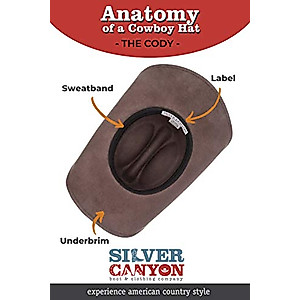 Mens+Wool+Cowboy+Hat+Cody+Brown+Shapeable+Western+Felt+Hats+By+Silver+Canyon