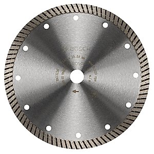 BOSCH DB766P 7 in. Specialized Turbo Rim Diamond Blade with 5/8 in. Arbor for Fast Cut Wet/Dry Cutting Applications in Porcelain, Granite, Ceramic