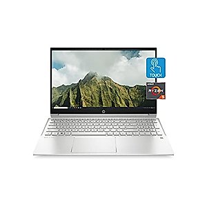 HP Pavilion 15 Laptop, AMD Ryzen 5 5500U, 8 GB RAM, 512 GB SSD, 15.6” HD Touchscreen, Windows 10 Home, Thin, Lightweight Computer with Webcam, Business, Study, & Entertainment (15-eh1010nr, 2021)