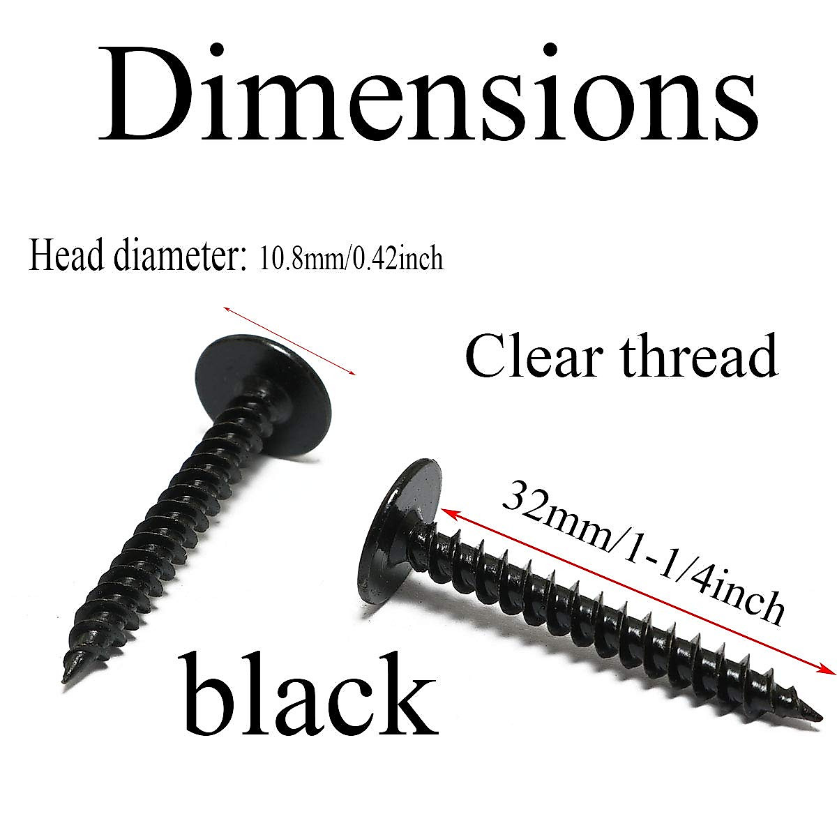 Pro Bamboo Kitchen 50pcs Black Round Head Self Tapping Philips Screw #8x1-1/4" Carbon Steel Truss Head Tapping Screw with Washers for Computers and Other Electronic Products