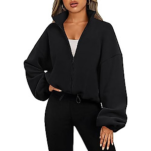AUTOMET Womens Hoodies Fleece Bomber Jackets Oversized Sweatshirts Winter Sweaters Long Sleeve Fall Crop Coats Puffers Sherpa Trendy Fall Outfits Tops Fashion Clothes 2023