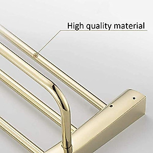 SLSFJLKJ Golden Stainless Steel Towel Rack Towel Rack Bathroom Rack Bathroom Copper Hardware Pendant