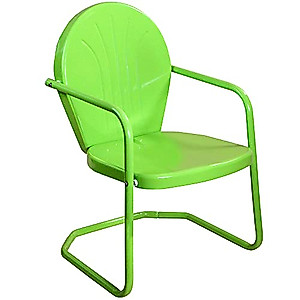 Northlight 34-Inch Outdoor Retro Tulip Steel Armchair, Lime Green