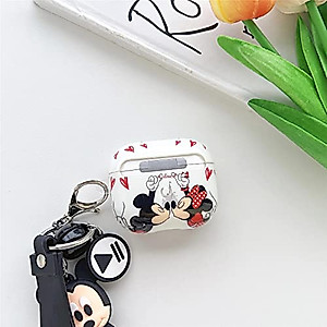 Cute AirPod 3nd Generation Case, AirPod 3 Personalise Custom, Airpod 3 Case Cover with Keychain/Lanyard, Protective Hard Case Cover Skin for Women Girls Airpod 3 Case [Front LED Visible] (Mickey)