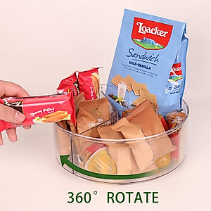 Homusutori Clear Plastic Lazy Susan Toiletries Organizer Turntable Cosmetics Storage Box Spice Organizer Tray for Kitchen Bedroom Bathroom (2 Pack)