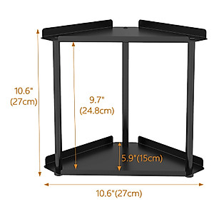 Jesginboo 2 Tier Bathroom Counter Organizer, Vanity Organizer Corner Shelf, Skincare, Makeup Countertop Organizers, Kitchen, Bathroom Counter Storage, Black