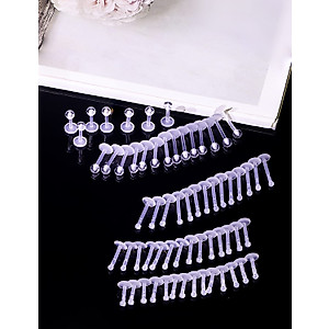 Lcolyoli 63PCS 16G Mix Length Clear Push Top Piercing Retainers Flat & Ball Top Bioflex Lip Rings Labret Medusa Retainer for Women Men 6-10mm Bar Length