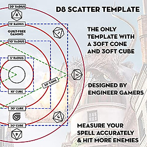 Spell Effect Templates for D&D | Maximize The Effects of Your Spells - Featuring a 30' Cone & 30' Cube, Random Direction Generator, for Use with DND, 5E Pathfinder by Guilt-Free Gaming