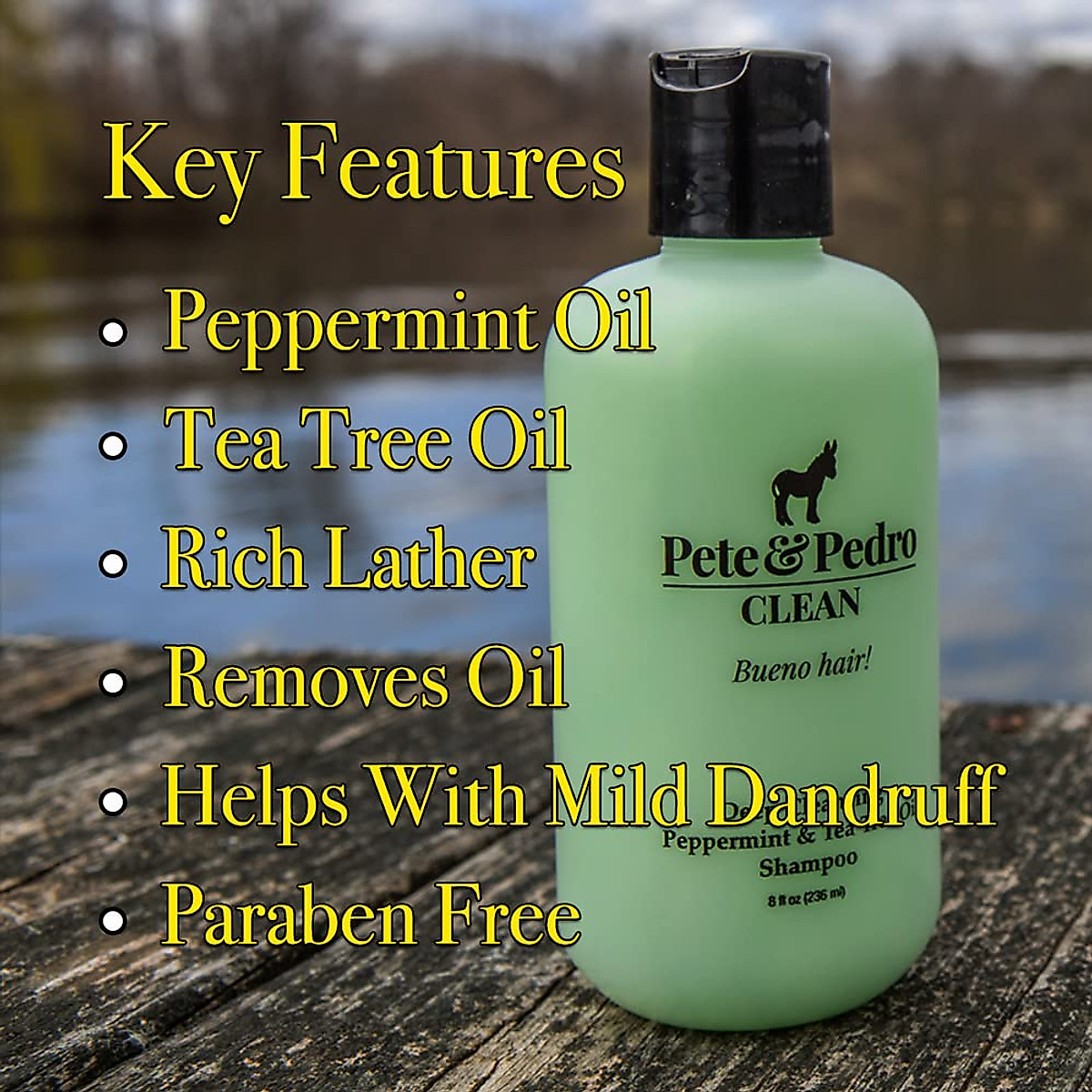 Pete & Pedro CLEAN & CONDITION SET, Tea Tree Oil Shampoo & Peppermint Cream Conditioner Haircare Kit | Deep Cleansing & Conditioning, Dandruff Repair For Men & Women | Seen on Shark Tank, 8.5 oz Each