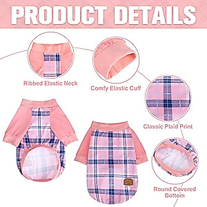 BEAUTYZOO Dog Clothes for Small Medium Dogs, Pet T Shirts Cotton Stretchy Dog Shirts for Spring Summer Days, Puppy Clothes Vest Size XS S for Boy or Girl Outfit Apparel Pink Brown