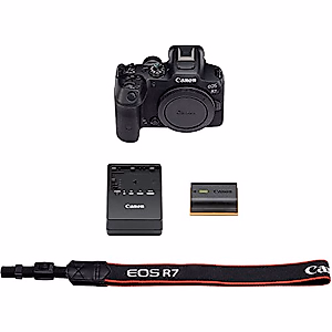 Canon EOS R7 Mirrorless Camera (5137C002) + Sony 64GB Tough SD Card + Bag + Card Reader + Flex Tripod + Hand Strap + Memory Wallet + Cap Keeper + Cleaning Kit (Renewed)