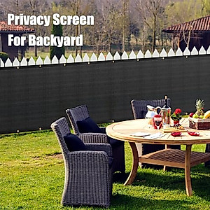 Cliselda 8ft x 50ft Privacy Fence Screen, Black Fence Covering Privacy with Grommets, Heavy Duty Fencing Mesh Shade Net Cover for Outdoor Yard Wall Garden Backyard Commercial Residential