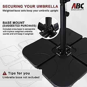 ABCCANOPY 10FT Cantilever Umbrella Offset Patio Umbrellas，Hanging Patio umbrella With Cross Base & Crank,Outdoor Umbrella for Garden,Deck,Pool,Yard (Khaki)