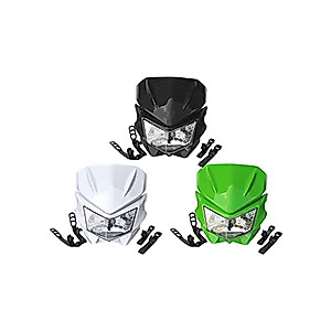 TOTMOX Motorcycle Headlight Fog Light For Car Truck ATV Offroad SUV Driving Work Spot Lamp 12V 35W Vision Headlight Fit For KLX 110 KLX 150 KLX 250 Off Road Dirt Pit Bike Motocross Motorcycle, Green