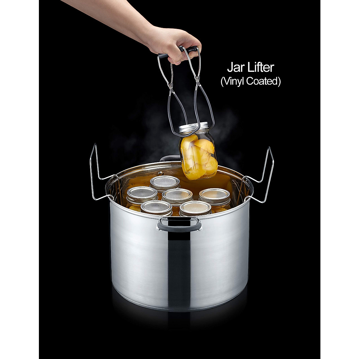 CONCORD 20 Quart Stainless Steel Canning Pot Set. Includes Canning Rack, Tongs, Jar Lifter, Funnel, Wrench, Lid Lifter, Mixer/Measurer (Induction Compatible)