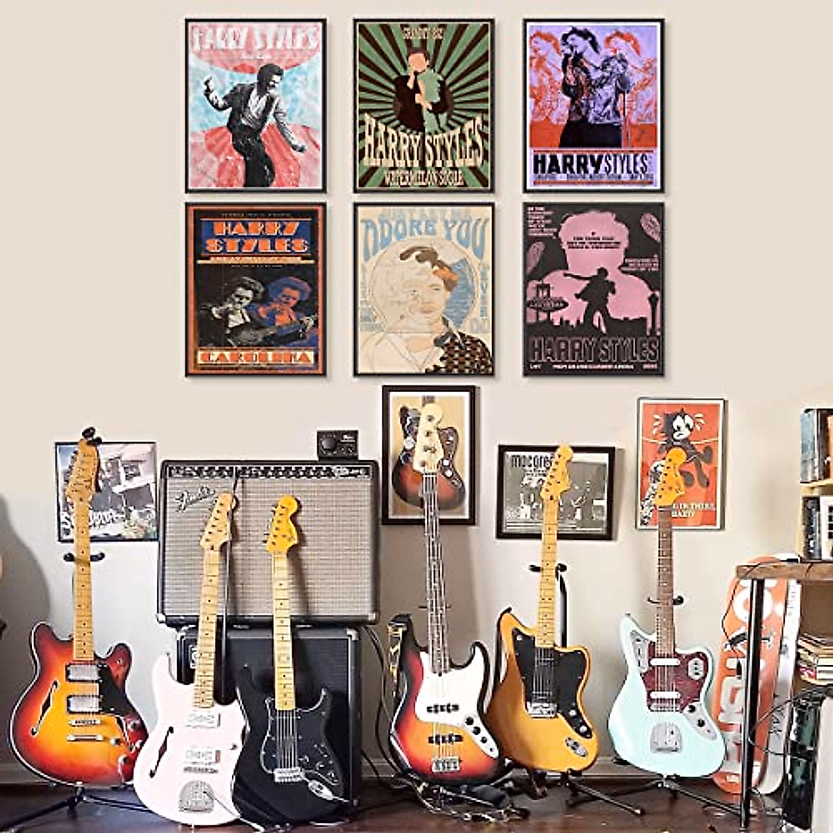 IZOOMIHOME Harry Styles Poster, Vintage Music Posters, Album Cover Inspired Wall Art, Music Posters (Set of 6, 8in x 10in, Unframed)