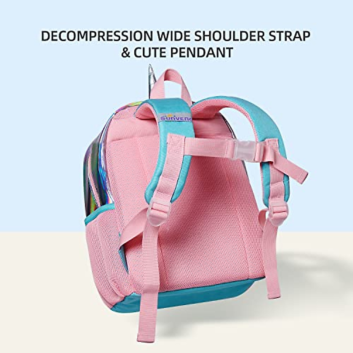 SUNVENO Girls Unicorn Backpacks Preschool Girls Bag Sequins School Bag Toddler Backpack Animal for Children 3-8 Yrs, 12 * 10 * 4.5", Purple