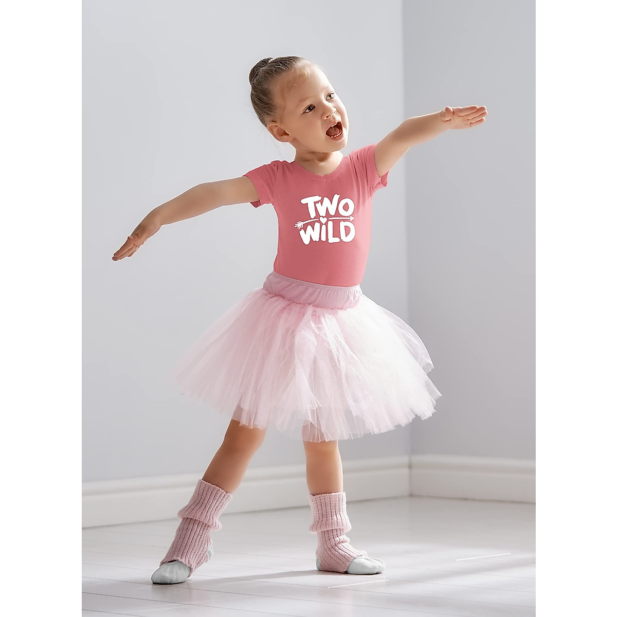 Two Wild 2nd Birthday Outfit Girl Shirt for 2 Year Old Toddler Second Cute Tshirt (2 Years, Mauve)