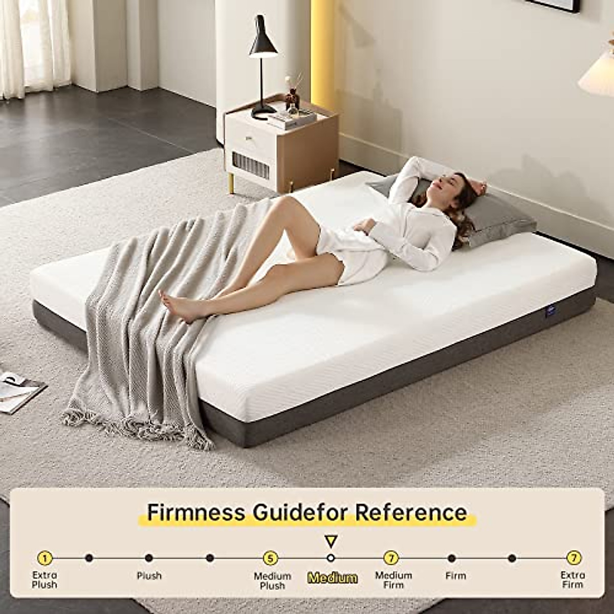 BSHOMGI King Mattress 10 Inch Gel Memory Foam Mattresses for Cool Sleep Pressure Relief, Gel Multi Layered King Size Memory Foam Bed Mattress in a Box (King)