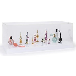 Displays2go 30 x 12 Illuminated Acrylic Display Case, 16 Color Modes – Clear, White (FDLEDDCSQ3)