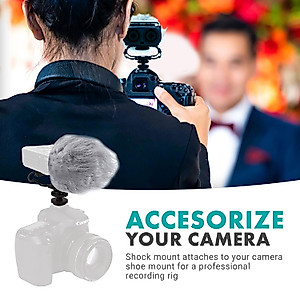 Movo AEK-Z4 Handy Portable Recorder Accessory Kit with Mic Grip, Shock Mount, and Deadcat Windscreen for Zoom H1n, H2n, H4n, H5, H6, DR-40X, DR-05X, DR-07X, DR-22WL, DR100MKIII