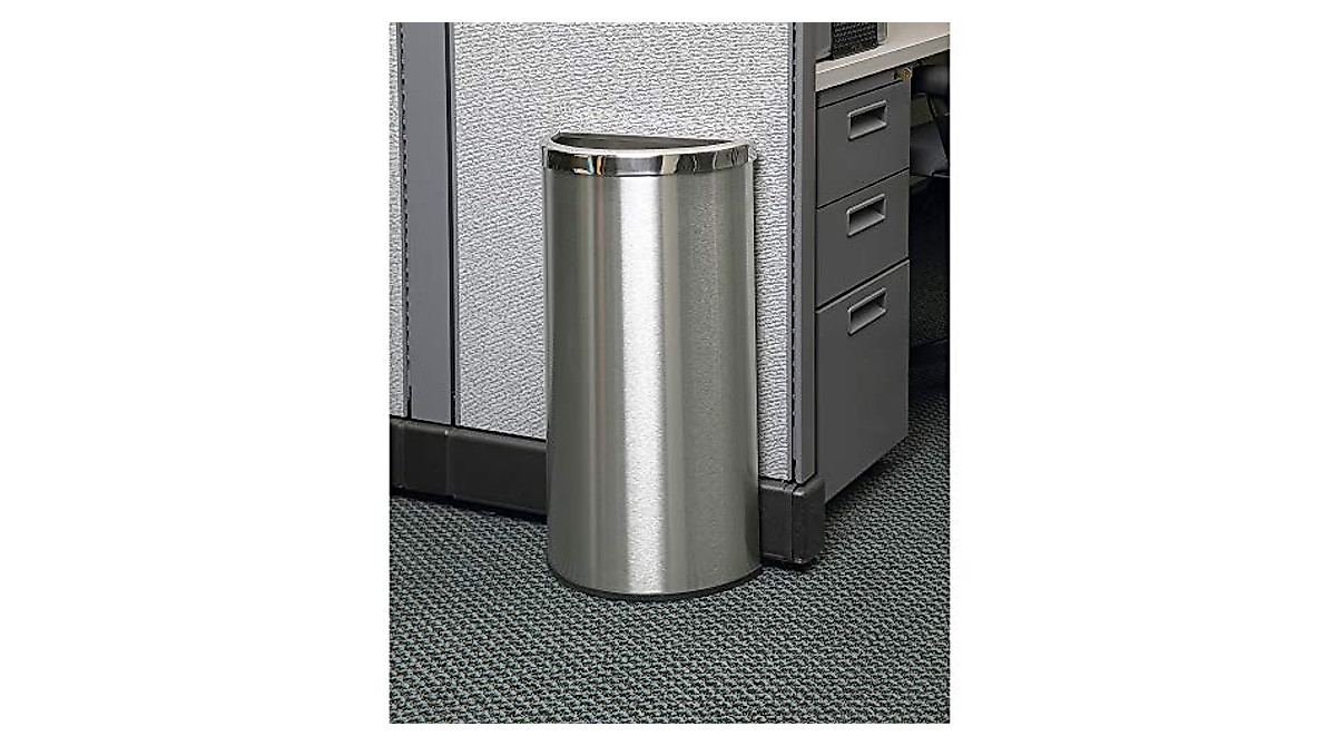 Stainless Steel Waste Container 8 Gallon - Half Moon Design