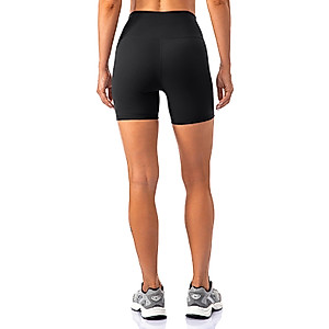Lavento Women's All Day Soft Biker Shorts 5 Inch - High Waisted Workout Gym Running Yoga Shorts (Black, 6)
