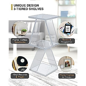 Acrylic Side Table, Acrylic Furniture, Acrylic Coffee Tables for Living Room, Acrylic End Table, Arteriors, Ghost Table, Arylic Desk, Clear Furniture, Wavy Side Table, Acrylic Bed Table