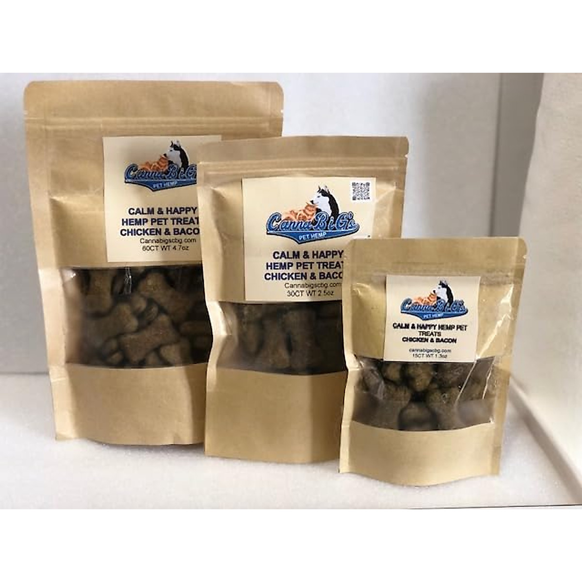 Calm & Happy Hemp Pet Treats Chicken & Bacon-Supports Muscle&Joints-Inflammation-Mood Support-Digestive-Support-Restful Sleep-Calming-Made with Hemp Seed Oil-pet Support (15 Count, 1.3, Ounce)