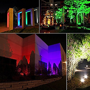 MELPO 30W Led Flood Light Outdoor 300W Equivalent, Color Changing RGB Lights with Remote, 120 RGB Colors, Warm White 2700K, Timing, Custom Mode, Uplight Landscape Lights,IP66 US 3-Plug (2 Pack)