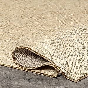 nuLOOM Easy-Jute Ray Diamond Indoor/Outdoor Area Rug, 5' x 8', Natural