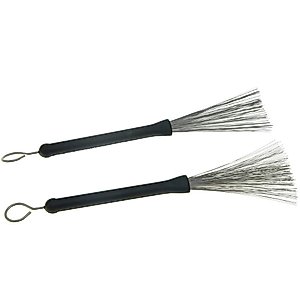 KAISH 1 Pair Retractable Metal Steel Wire Strands Drum Brushes