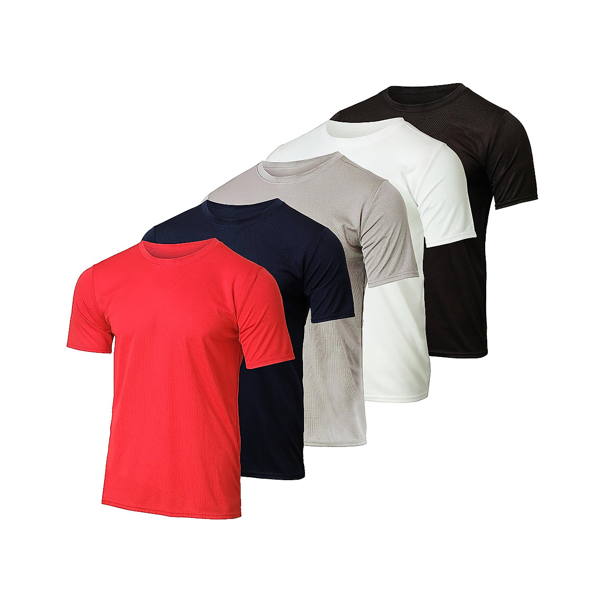 5 Pack: Boys Mesh Short Sleeve Shirts Crew Neck Boy Shirt T-Shirt Tshirt Tops Tees Girls Youth Teen Active Wear Athletic Quick Dry Basketball Gym Sport Undershirt Tee Soccer Top -Set 5,Large 12-14