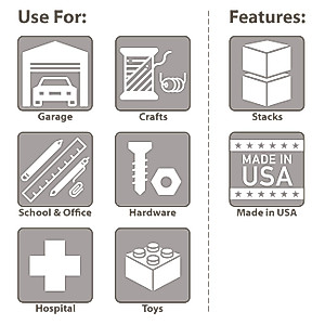 Akro-Mils 31162 AkroDrawer Stackable Plastic Storage Drawer Storage Bin, (11-5/8-Inch x 5-9/16-Inch x 4-5/8-Inch), Blue, (6-Pack)