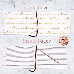 Wedding Guestbook and Wedding Pen Set - Rose Gold 100 Page Guest Book Set