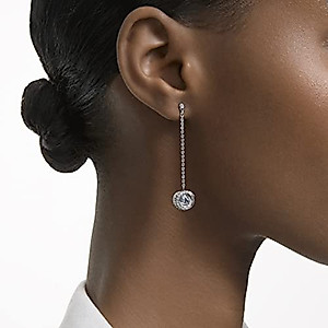 Swarovski Generation Drop Earrings, Long, White, Rhodium Finish