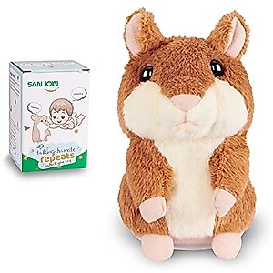 SANJOIN Kids Toddler Toys for Ages 2-4, Talking Hamster Repeats What You Say, Interactive Plush Repeating Toy for 2 3 4 5 6 8 Year Old Boy Girl Birthday Gift (Brown)