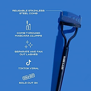 Babe Original Pro Eyelash Separator, Removes Clumps on Mascara, Reusable Stainless Steel Lash Comb for Cleaning Lashes