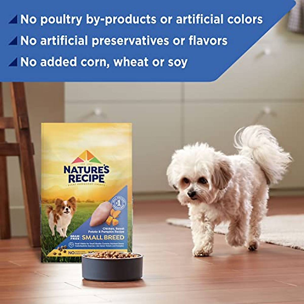 Nature’s Recipe Small Bites Dry Dog Food, Chicken & Rice Recipe, 12 Pound Bag (Package May Vary)