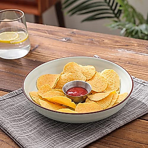 Selamica Porcelain 26 Ounce Salad Pasta Bowls, 8 inch Wide and Shallow Serving bowls, Microwave & Dishwasher Safe, Sturdy & Stackable, Set of 6, Gradient Color