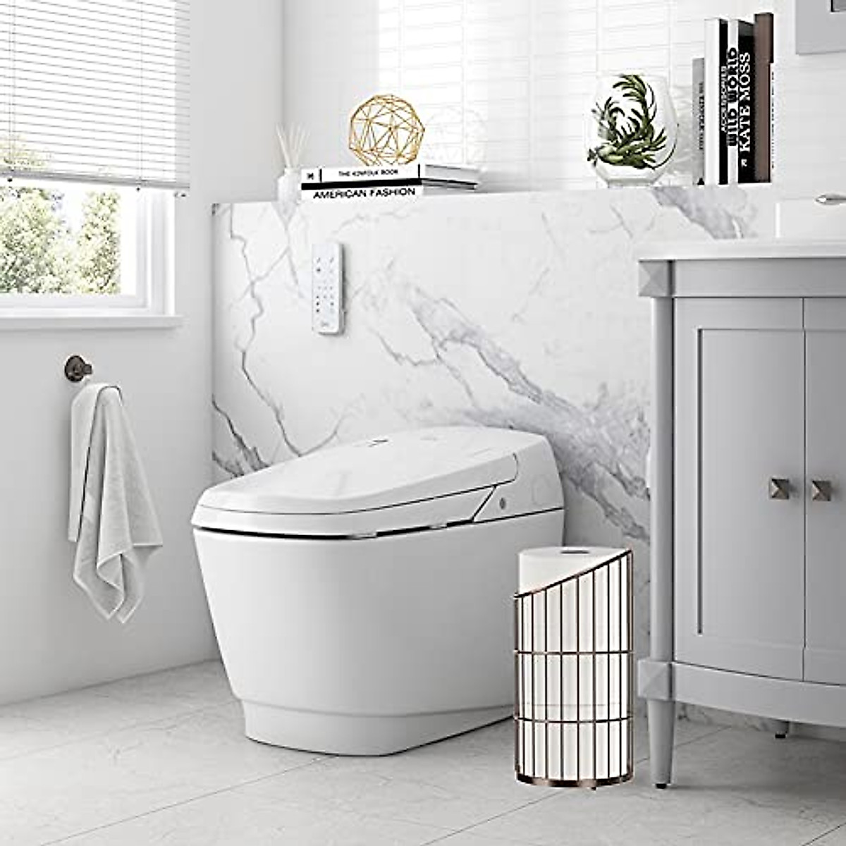 Toilet Paper Storage Holder Stand for Spare Bathroom Tissue Mega Rolls-Bronze