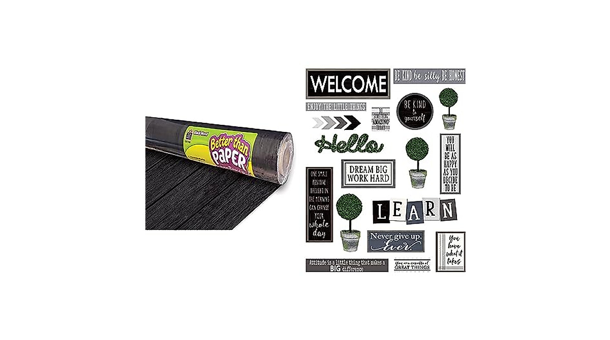 Black Wood Bulletin Board Roll - Easy Classroom Décor