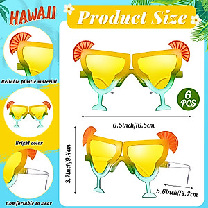 ElectricWise 6 Pcs Margarita Sunglasses Party Decorations Margs and Matrimony Bachelorette Eyeglasses Funny Novelty Hawaiian Sunglasses for Women Adult Summer Beach Luau Bridal Shower Tropical Party