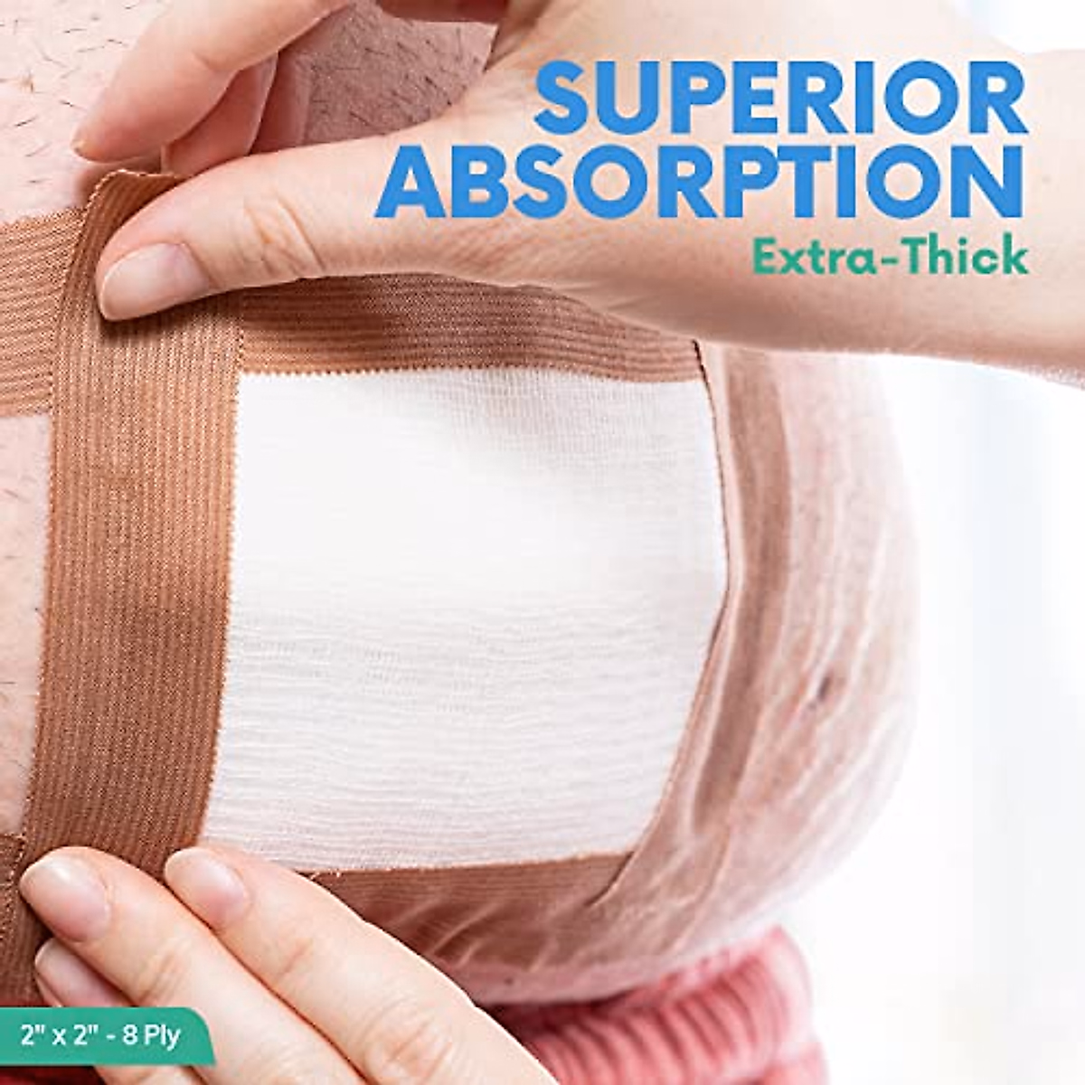 HEALQU Gauze Pads, 2"x2" Pack of 200, 8 Ply - Non-Sterile Woven Surgical Sponges for Wound Dressing, Debridement, Cleaning, Prepping - Medical Gauze Sponges,