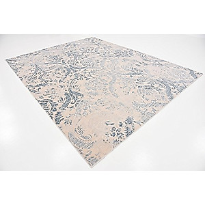 Unique Loom Paris Collection Pastel Tones Traditional Distressed Blue Area Rug (8' 0 x 10' 0)