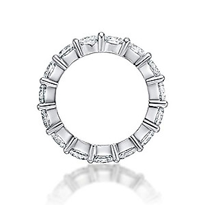 WOAINI Moissanite Eternity Ring, 4.0mm 4.4 CTTW Full Moissanite Wedding Bands for Women VVS D color Lab Created Diamond Anniversary Engagement Stacking Eternity Bands, GRA Certificate