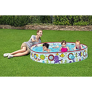 Bestway 55029 Paddling Fill N Kids Garden Pool with Fun Fish Print, Multicolor, 1.52 m x 25 cm