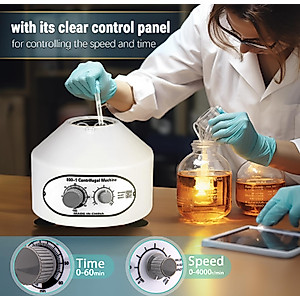 Centrifuge Machine, Lab Benchtop Centrifuges, Desktop Electric Lab Laboratory Centrifuge Machine Lab Medical Practice w/Timer and Speed Control - Low Speed,4000 RPM, Capacity 20 ML x 6-110v