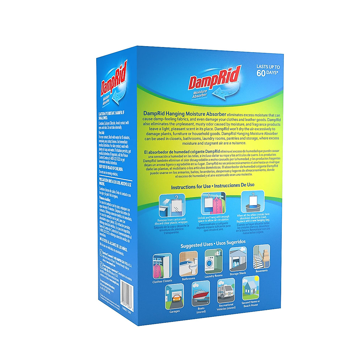 DampRid Lavender Vanilla Hanging Bag Moisture Absorber for Closets - Odor Eliminator - 3 pack (16oz. ea.); Traps Excess Moisture for Fresher, Cleaner Air