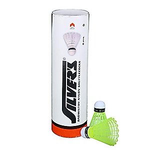 Silver’s 4 Player Uni-Piece Semi-Graphite Badminton Racket Set | Includes 4 Rackets, 2 Badminton Bags, 6 Nylon Shuttlecocks and 2 Extra Replacement Overgrip Tapes.